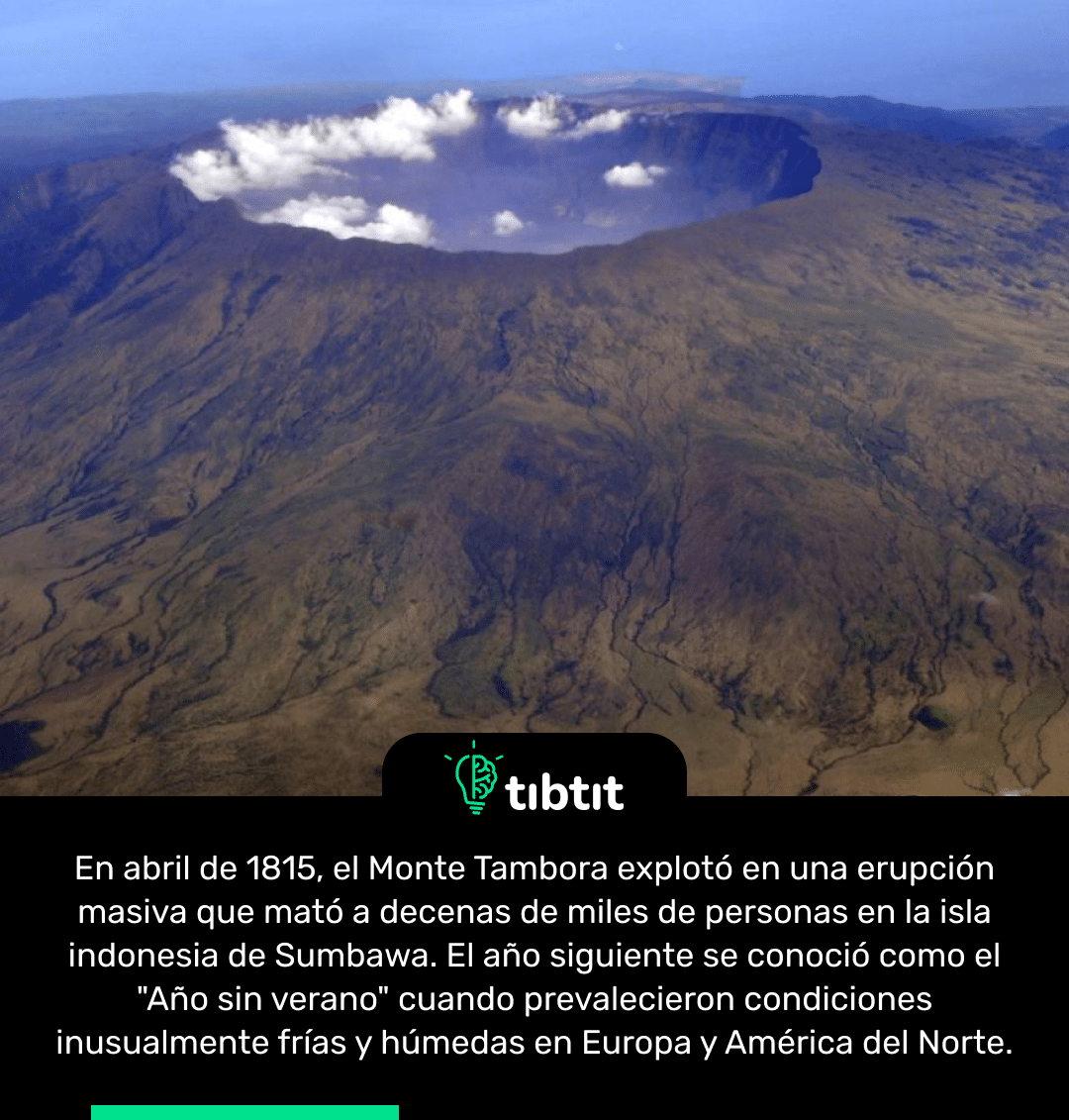 Sabías que… En abril de 1815, el Monte Tambora explotó en una erupción ...