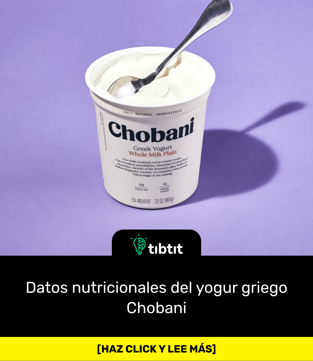 Sabías que… Datos nutricionales del yogur griego Chobani | Curiosidades ...
